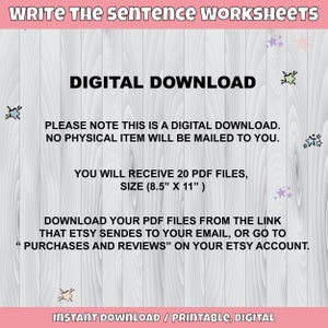 Printable Write the Sentence Worksheets Writing Sentences Activity ...