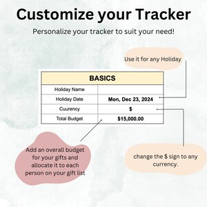 Christmas Gift Tracker Spreadsheet Gift Tracking Master With Holiday ...