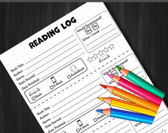 Bookshelf Reading Tracker PRINTABLE Journal Page Reading Log Book ...