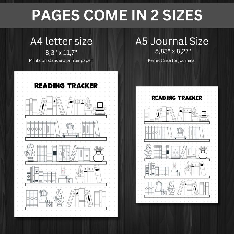 Bookshelf Reading Tracker PRINTABLE Journal Page Reading Log Book ...