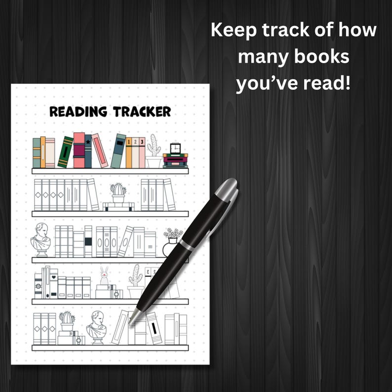Bookshelf Reading Tracker PRINTABLE Journal Page Reading Log Book ...