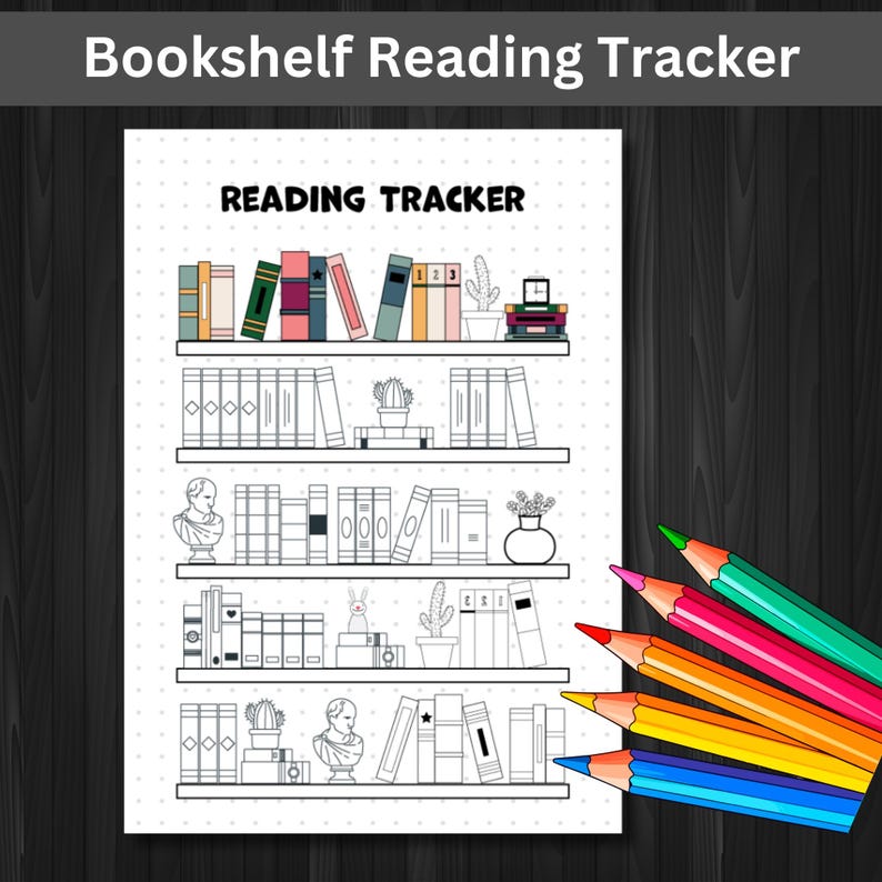 Bookshelf Reading Tracker PRINTABLE Journal Page Reading Log Book ...