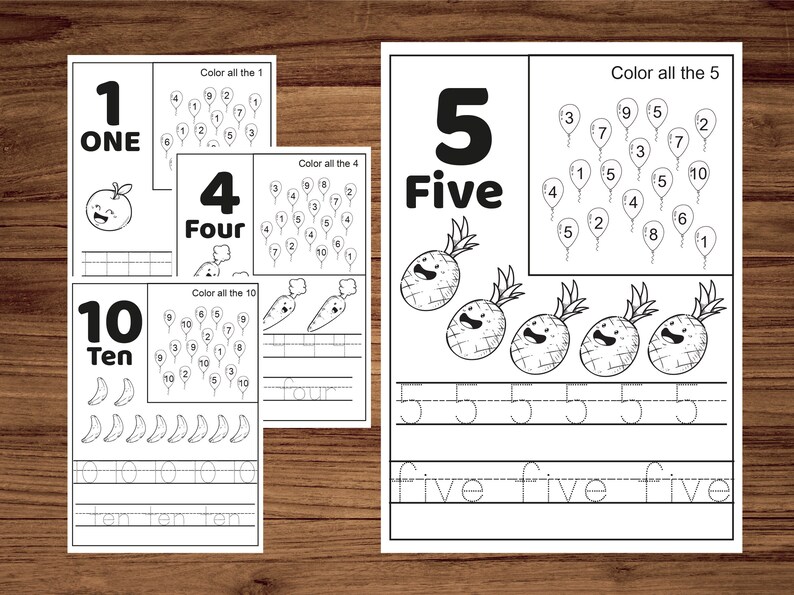 Number Tracing Worksheets 1-10, Preschool Worksheet Printable ...
