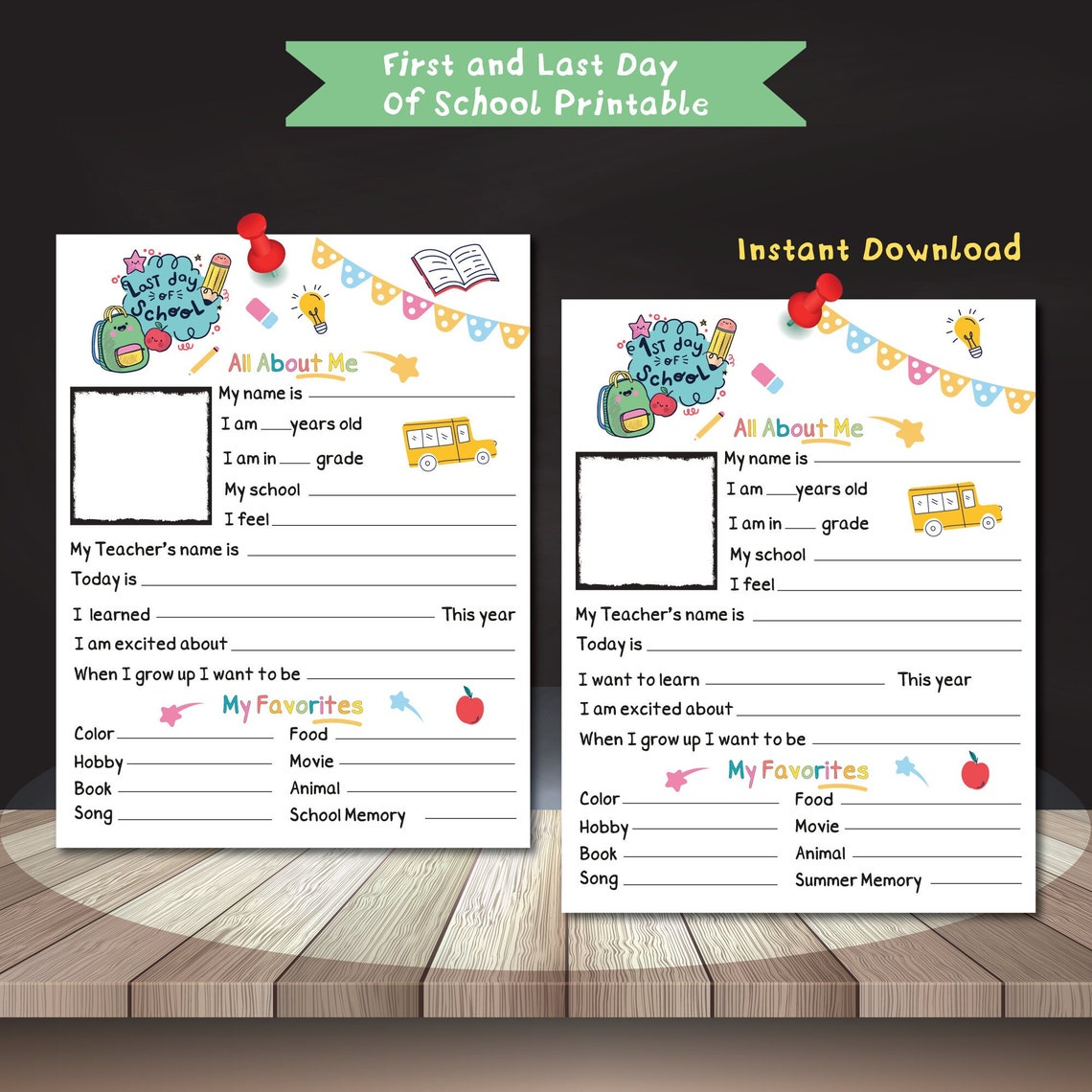 First Day of School Printable Interview Back to School Questionnaire ...