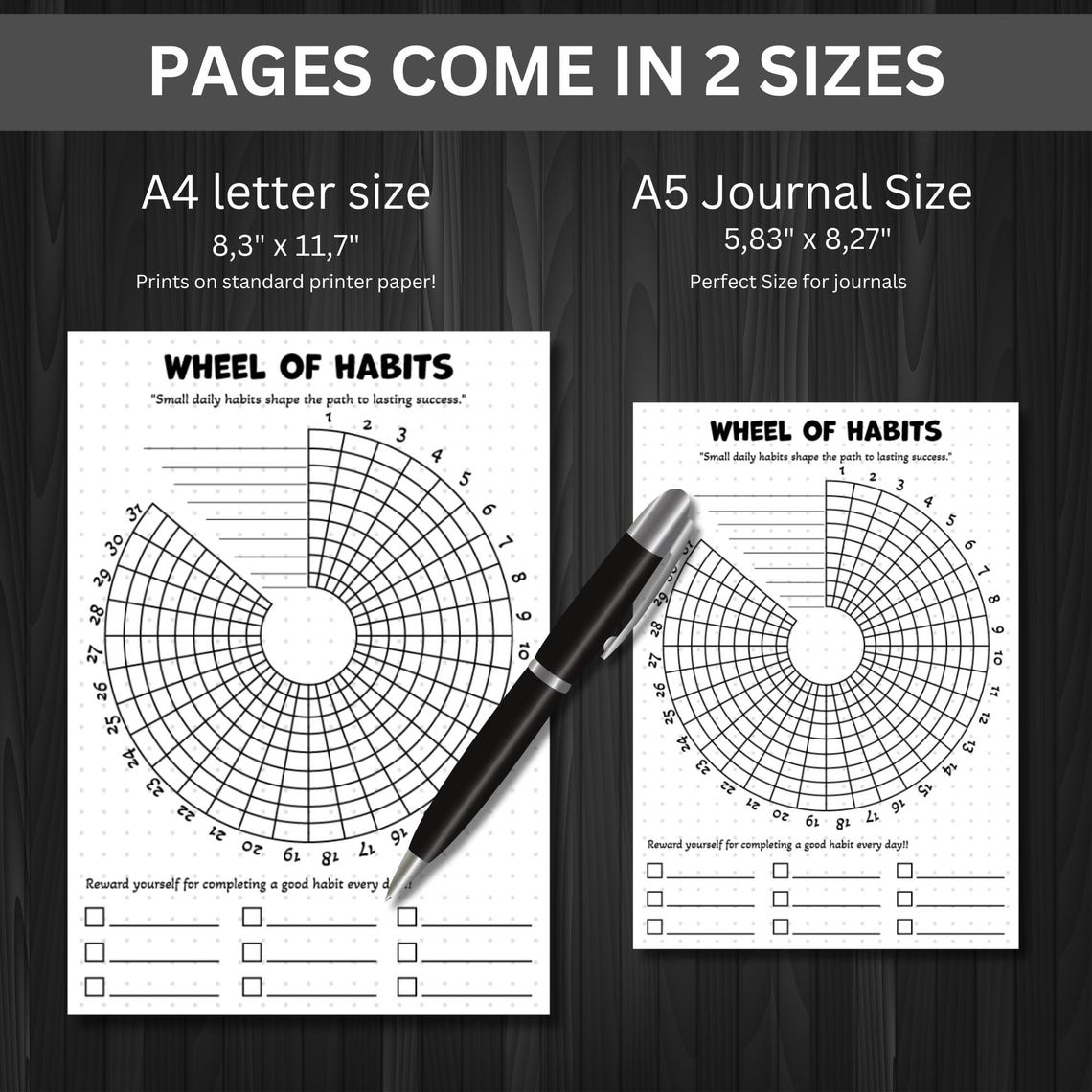 Printable Wheel of Habits Tracker Monthly Wheel of Habits Template Goal ...