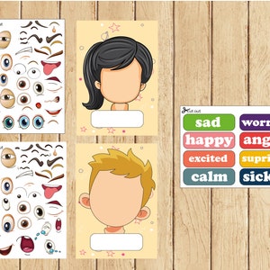 Emotions Activity for Kids, Printable Toddler Feeling Chart, Preschool ...