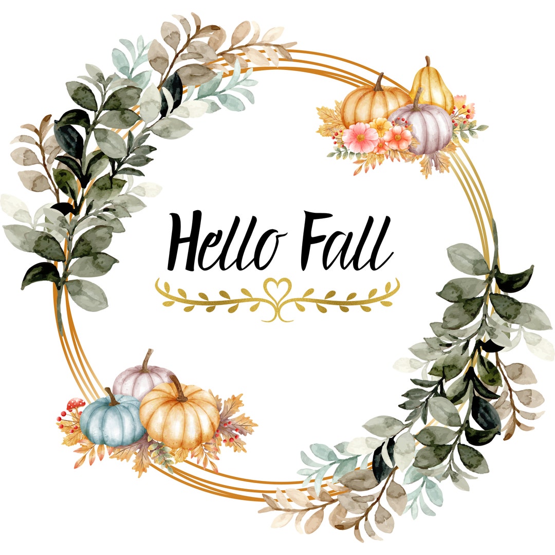 Hello Fall Wreath PNG - Etsy