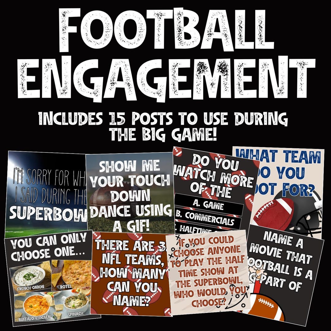Football Digital Social Media Engagement Bundle - Digital Download ...