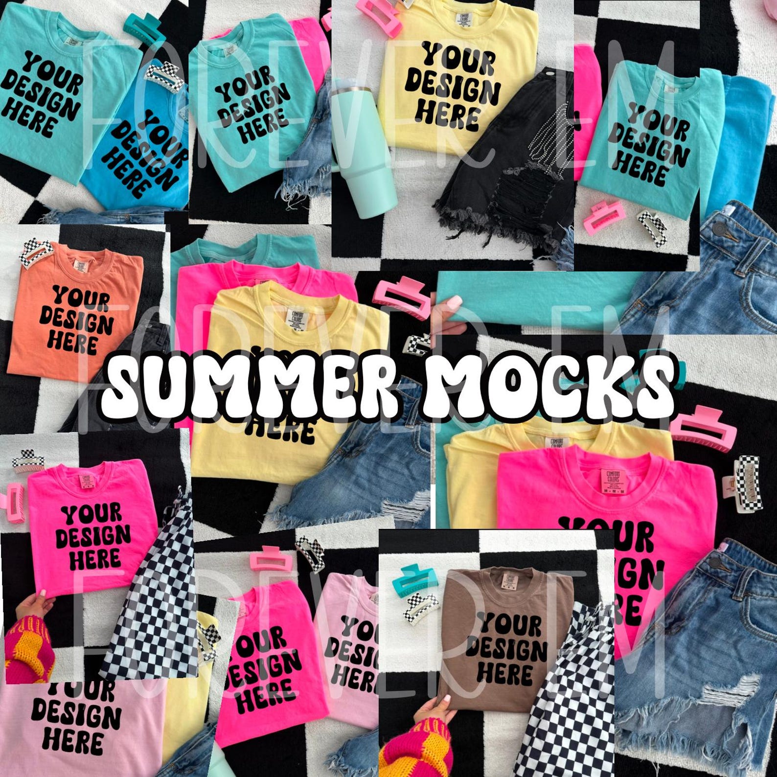 Comfort Colors Summer Mock up Shirts - Flat Lay- T-shirt Mock Up- Girly ...