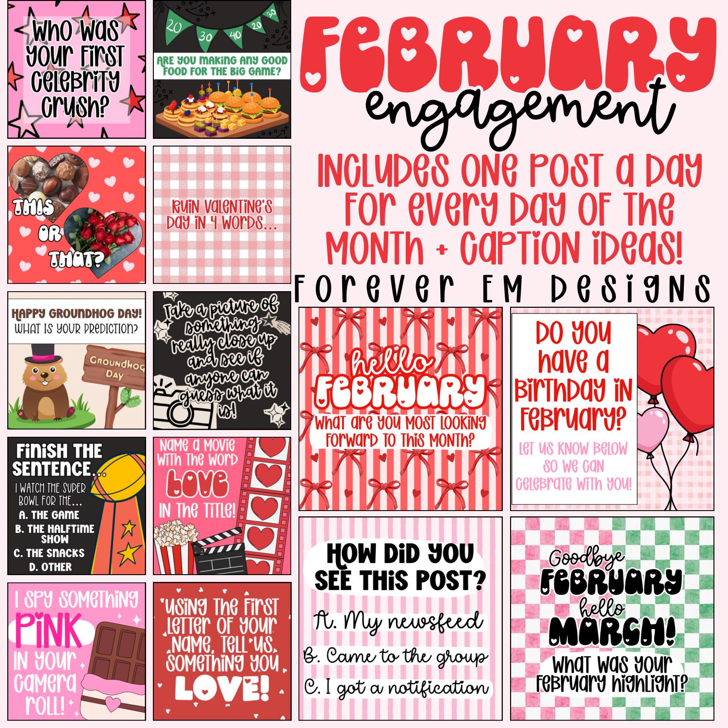 February Social Media Engagement Bundle - Digital Download - Small ...