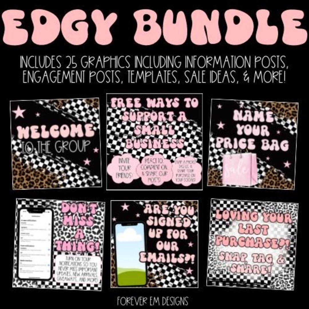 Edgy Bundle Digital Social Media Engagement Bundle - Digital Download ...