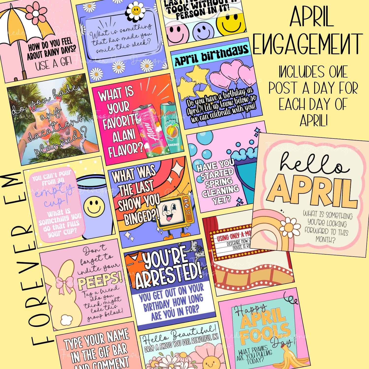 April Social Media Engagement Bundle - Digital Download - Small ...