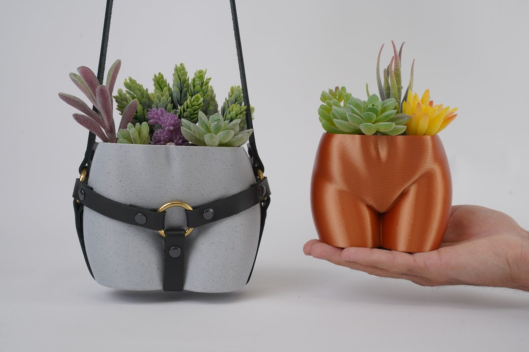 Large Booty Planter and Boob Hanging Planter With Harness - Etsy