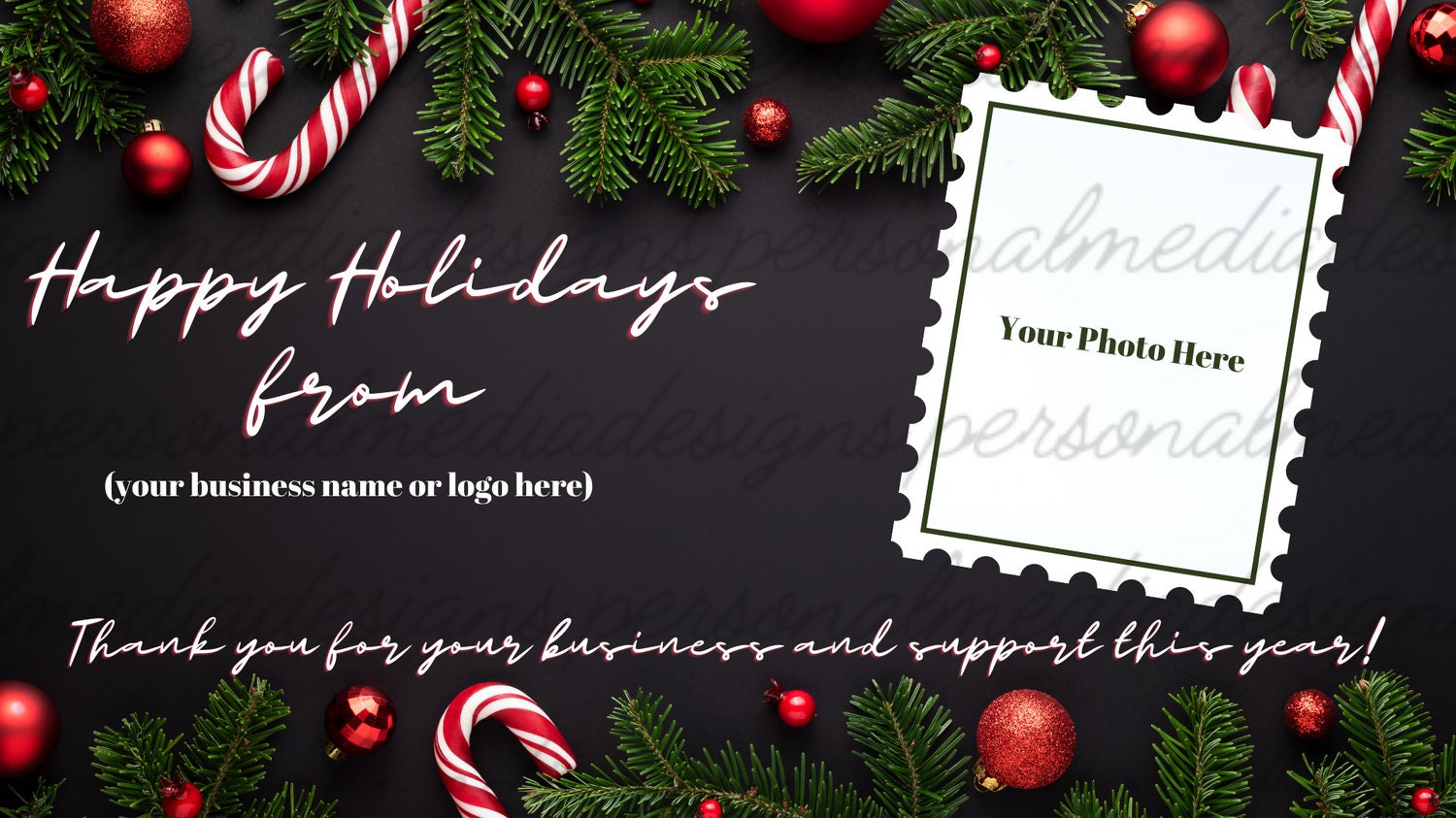 Happy Holiday Design, Customized for Your Business, Add Your Own Photo ...