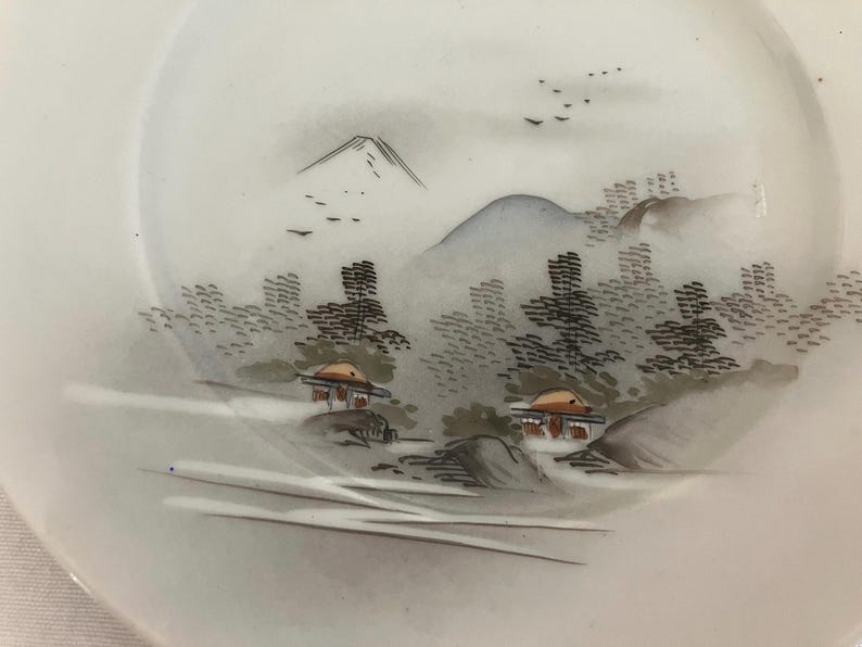 Set of Four Mt. Fuji Plates - Etsy