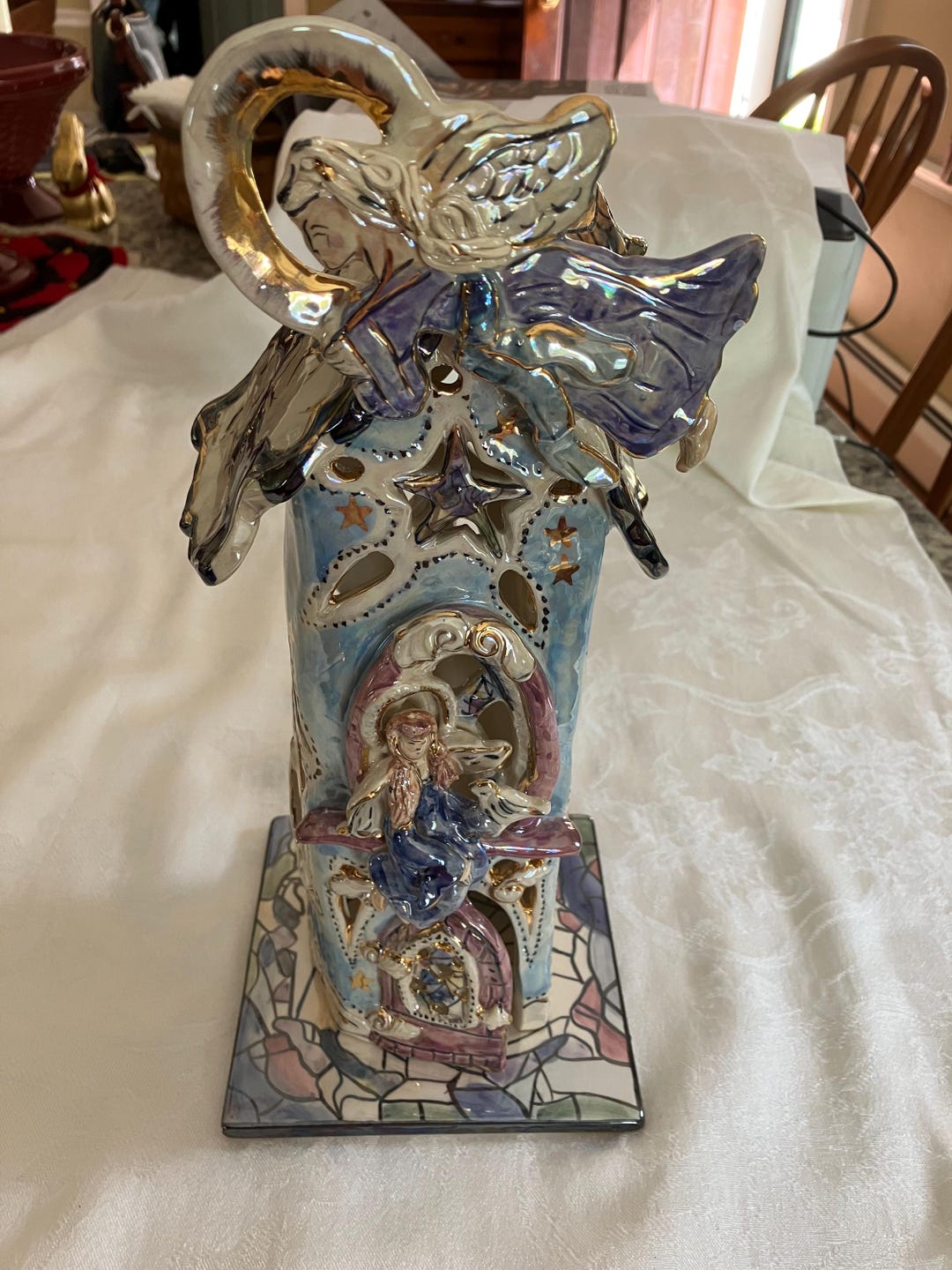 Blue Sky Pottery Heaven’s Angels House Luminary - Etsy