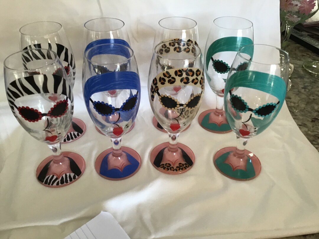 Set of 8 Party Girl Wine Glasses - Etsy