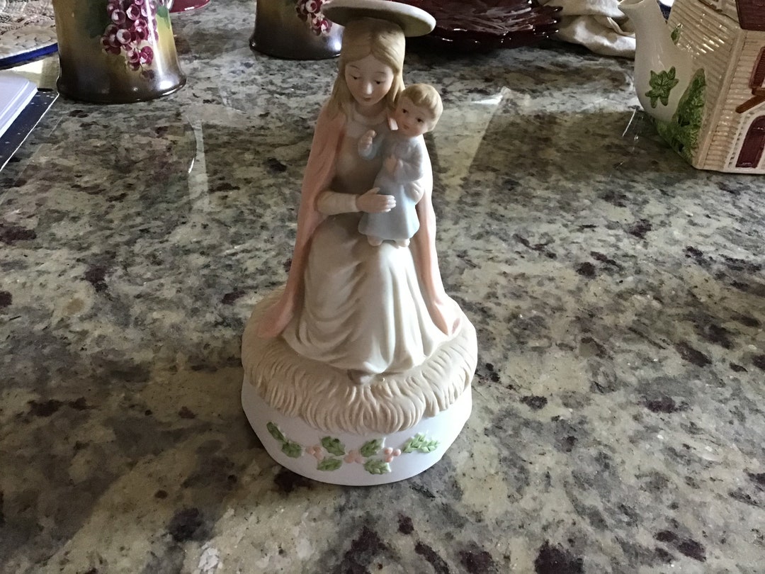 Vintage Lefton Madonna and Child Music Box, Plays Ava Maria - Etsy