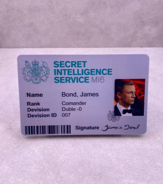 MI6 Secret Intelligence Service Ausweis 007 James Bond - Etsy
