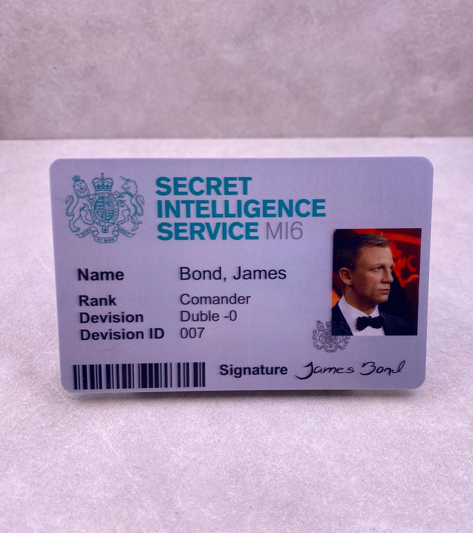 SIS MI6 Secret Intelligence Service ID Card 007 James Bond - Etsy
