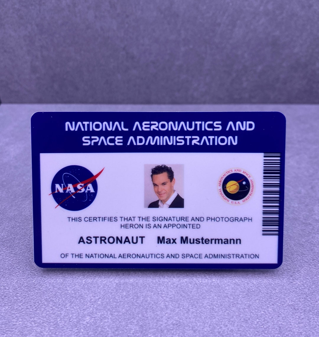 NASA ID Card ID Card Plastic Card Personalized for - Etsy