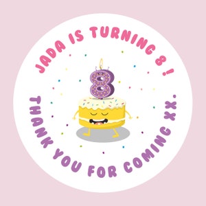 Personalised Birthday Label Cake Stickers Kids Name Party Gift - Etsy
