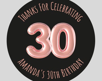 30th Birthday Party Stickers - Etsy