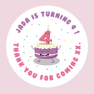 Personalised Birthday Label Cake Stickers Kids Name Party Gift - Etsy