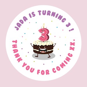 Personalised Birthday Label Cake Stickers Kids Name Party Gift - Etsy