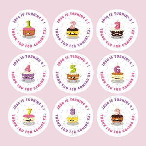Personalised Birthday Label Cake Stickers Kids Name Party Gift - Etsy
