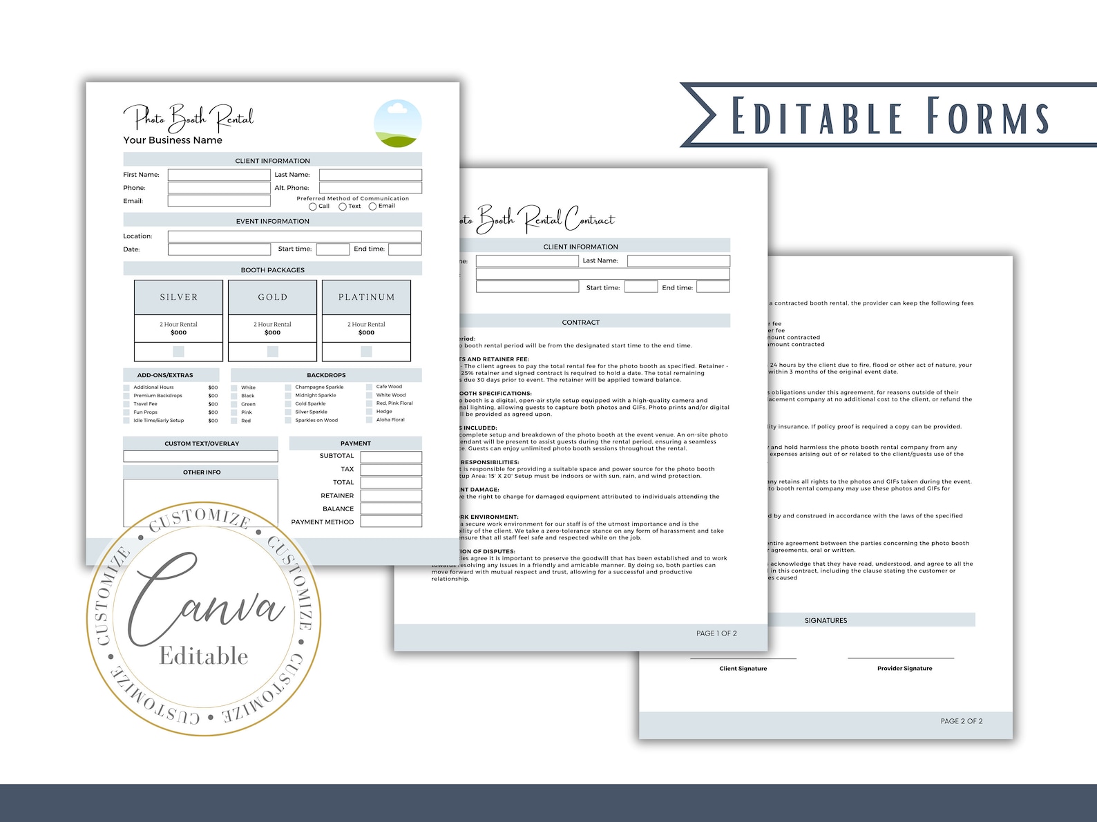 Photo Booth Contract, Photo Booth Rental Agreement, Photo Booth ...