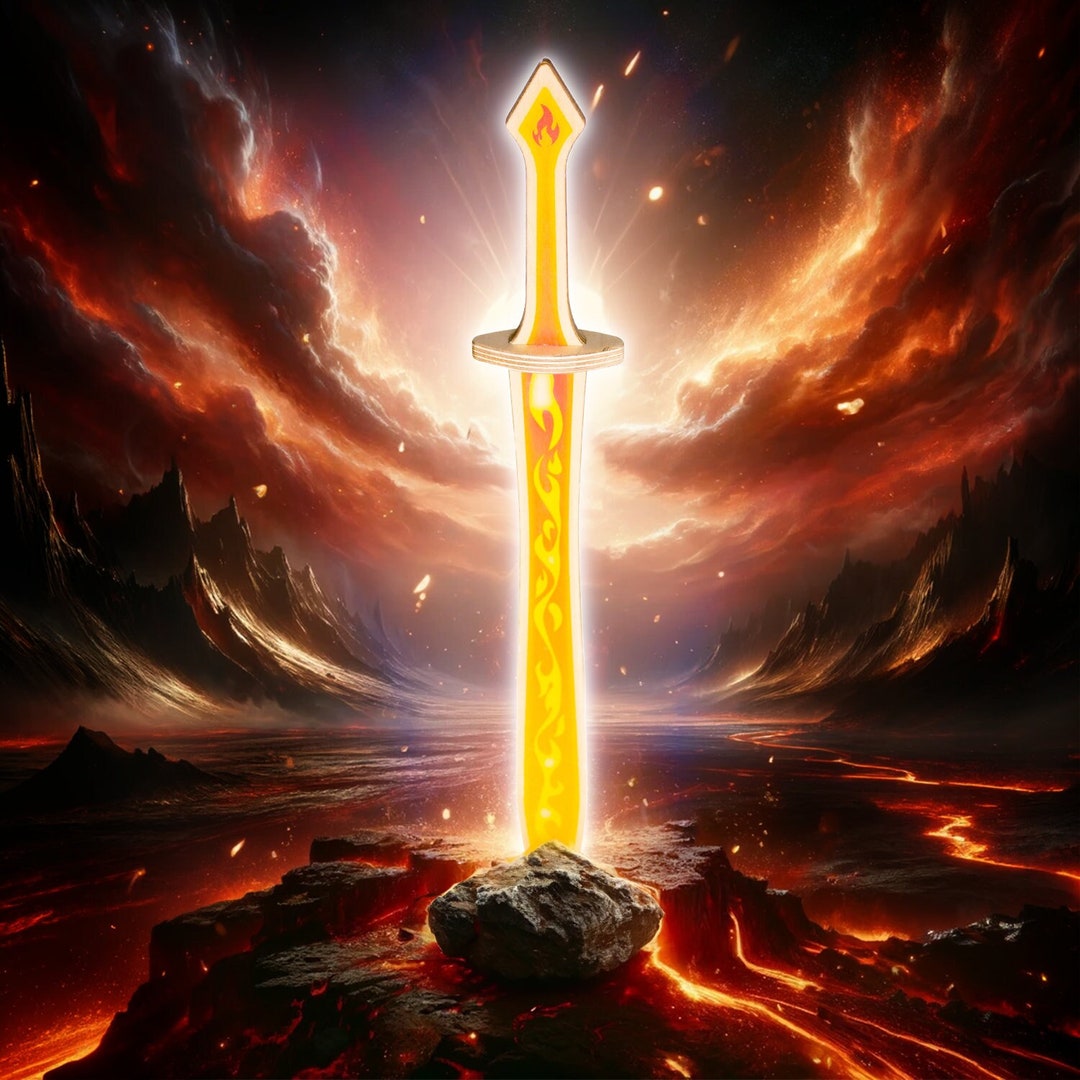 Level 1 Armory - Fire Sword - Burning Blade - (durable 23 Inch Long 1/2 ...