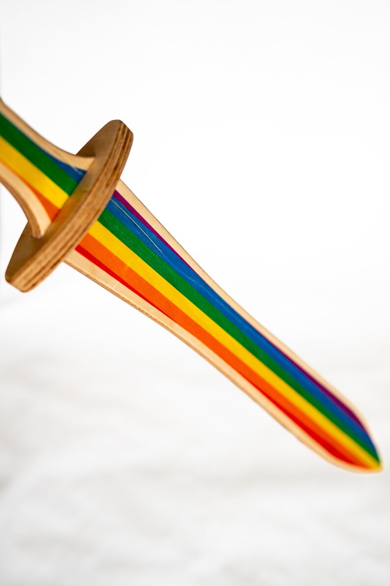 Rainbow Wooden Toy Sword – Prism Blade, Baltic Birch - Etsy