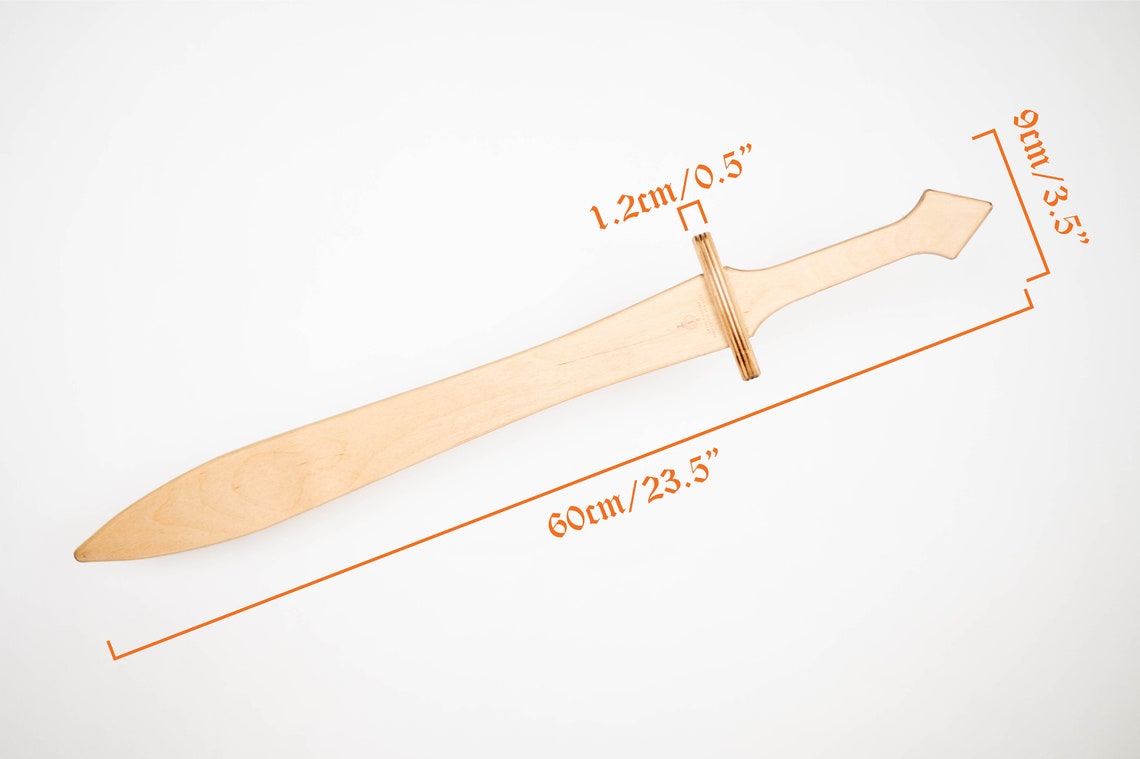 Level 1 Armory Wooden Sword durable 23 Inch Long 1/2 Baltic Birch ...