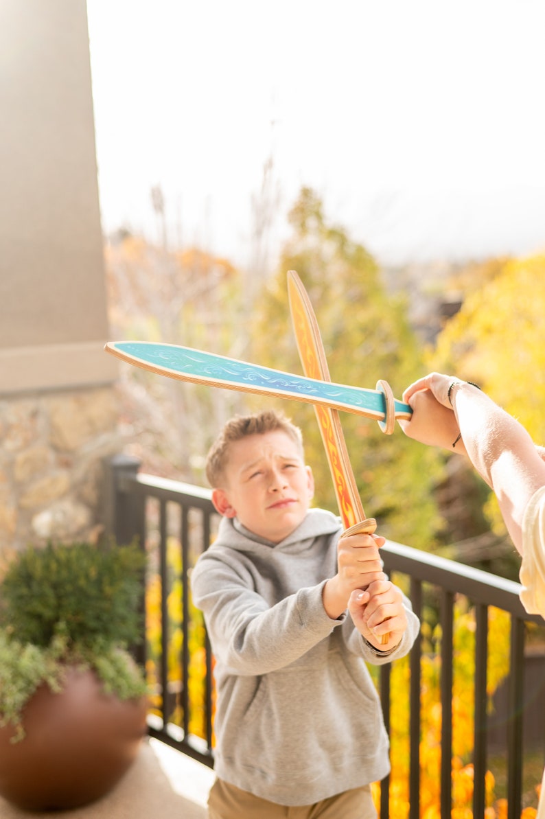 Lightning Bolt Wooden Toy Sword - Baltic Birch, 23 Inch - Etsy