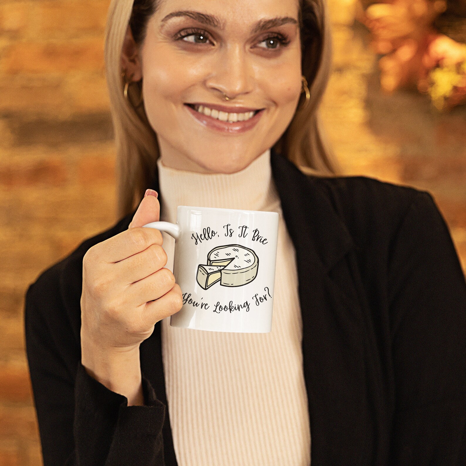 Funny Cheese Mug, Hello is It Brie You're Looking For?, Cheese Lovers ...