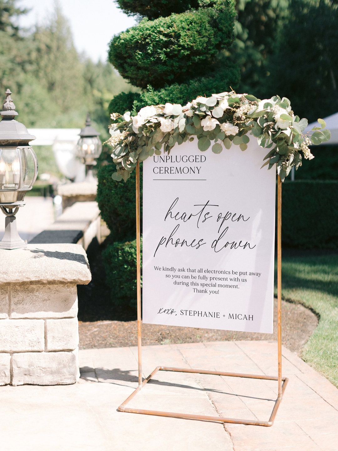 Modern Minimalist Wedding Unplugged Ceremony Sign Wedding Signage ...