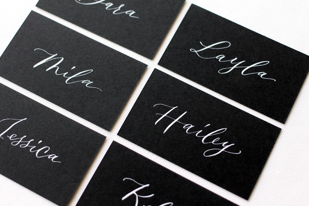 Modern Calligraphy Name Cards, Hand Lettered Place Cards for Weddings ...