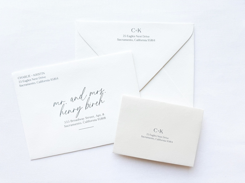 Printable Envelope Addressing Templates for A7 A7.5 5x7 Wedding ...