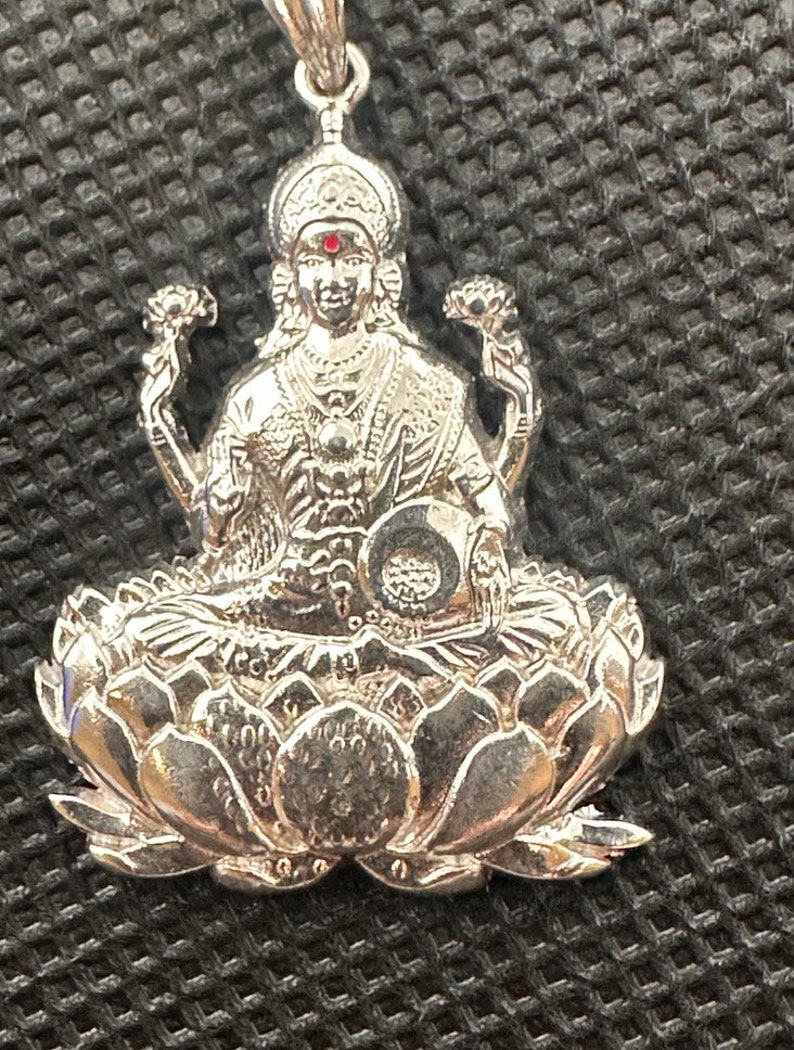 Authentic Silver 925 Lakshmi Mata Pendant Symbol of Wealth, Prosperity ...