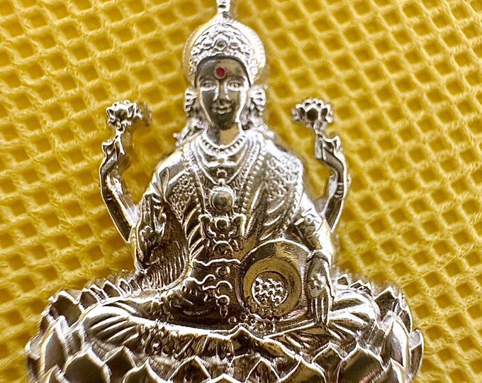 Authentic Silver 925 Lakshmi Mata Pendant - Symbol of Wealth ...