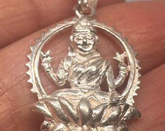 Authentic Silver 925 Lakshmi Mata Pendant - Symbol of Wealth ...