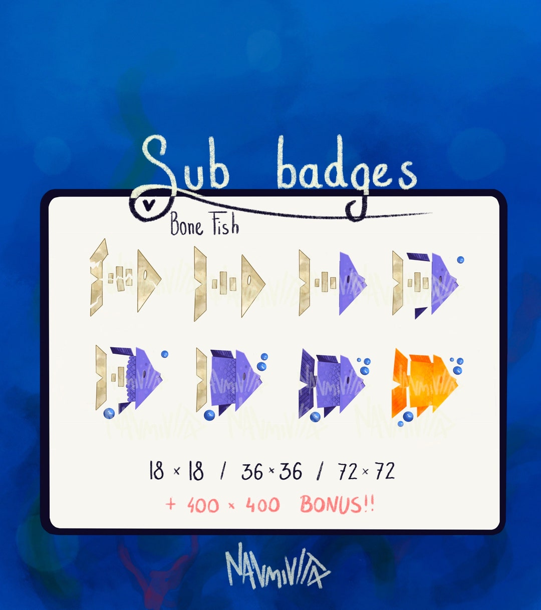 Fish Twitch Sub/bit Badges - Artwork, Graphics for Streamers - Etsy