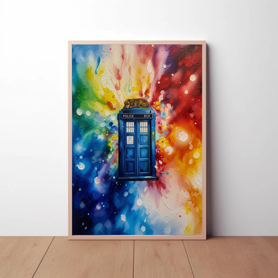 TARDIS Poster With Dachshund Doctor Who Wall Art in Van Gogh Style ...