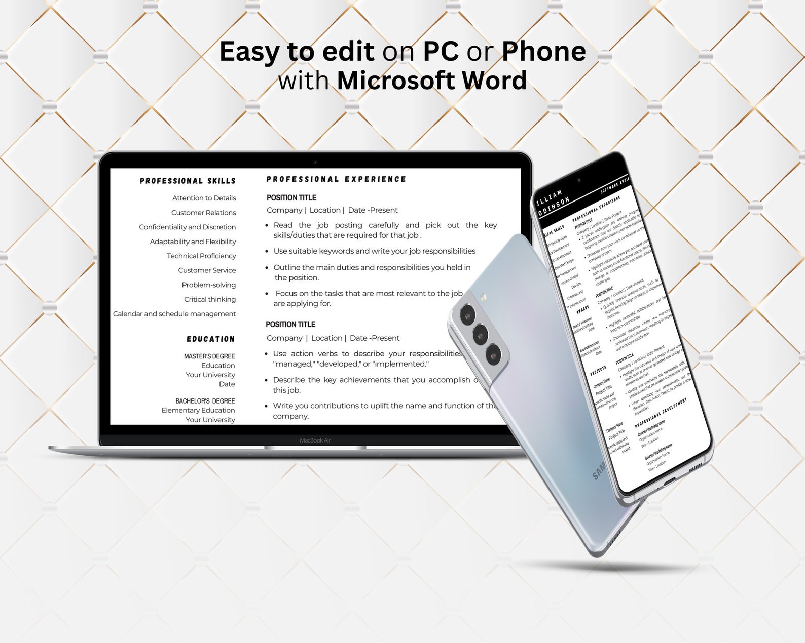Engineer Resume Template Word | Software Engineer Resume CV Template ...