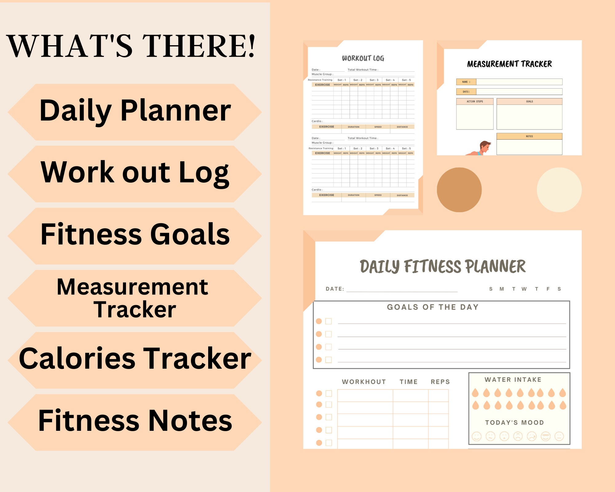 Printable Fitness Planner, a Weight Loss and Workout Tracker, Health ...