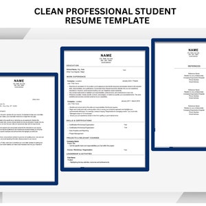 Student Resume Template, Clean & Professional Resume Template, College ...