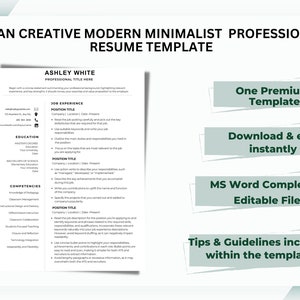 Modern Resume Microsoft Word Template, Clean Resume Template ...