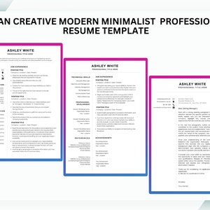 Modern Resume Microsoft Word Template, Clean Resume Template ...