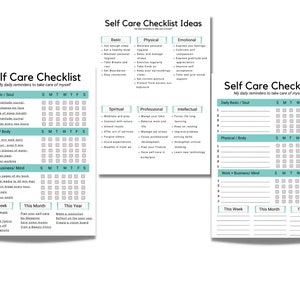 A Comprehensive Self Care Checklist and Planner, Get Your Printable ...